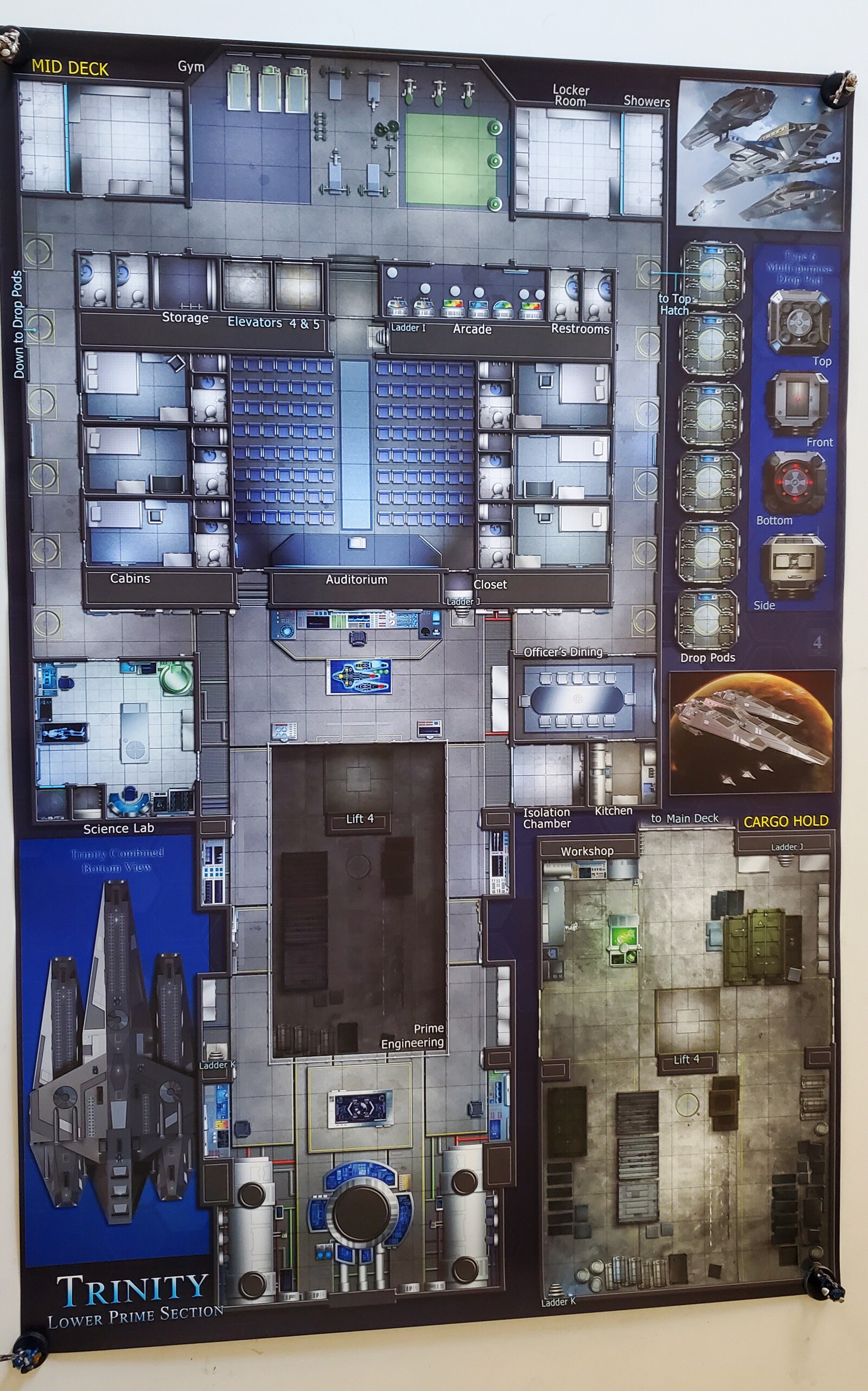 Trinity - Integrated Carrier: Starship Poster Map Set. Deckplans for ...