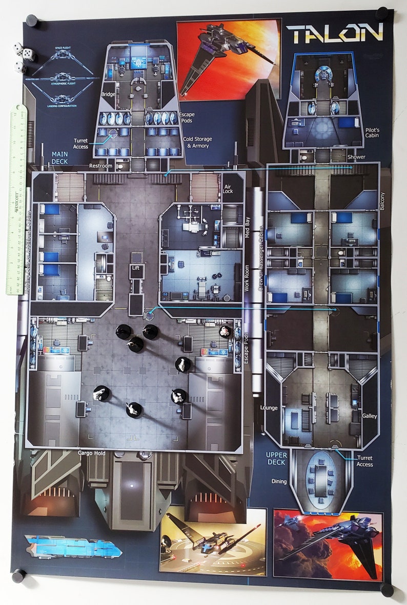 Talon - Bounty Hunter: Spaceship Poster Maps for Starfinder and Other Sci-fi Games - Etsy