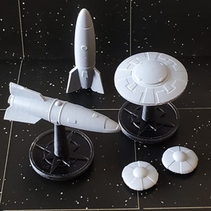 Rocketships & Flying Saucers Retro Sci-fi Miniatures - Etsy