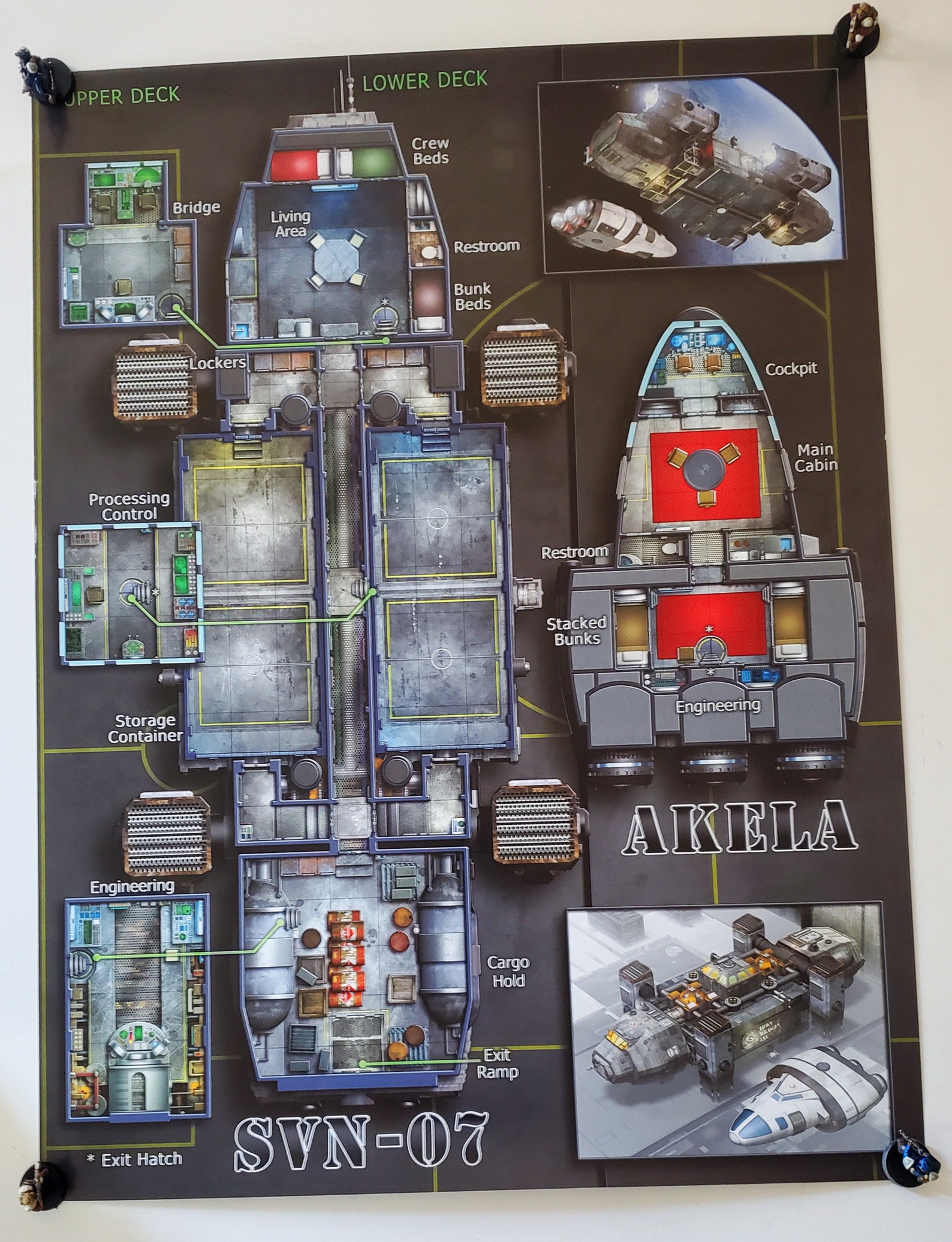 Sengdao Trio: Starship Poster Maps. Deckplans for Starfinder - Etsy