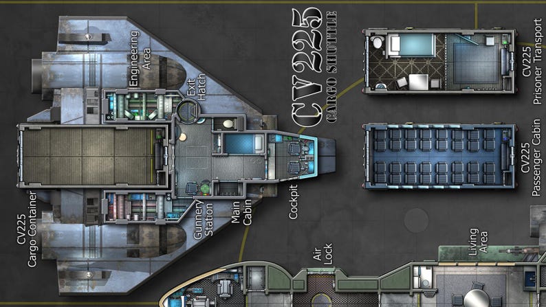 CV225 - Cargo Shuttle: STL Files to 3D Print (starship Digital Download ...