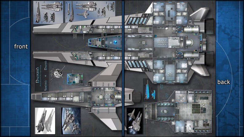 Daisho - Integrated Cruiser: Starship Poster Map. Deckplans for ...