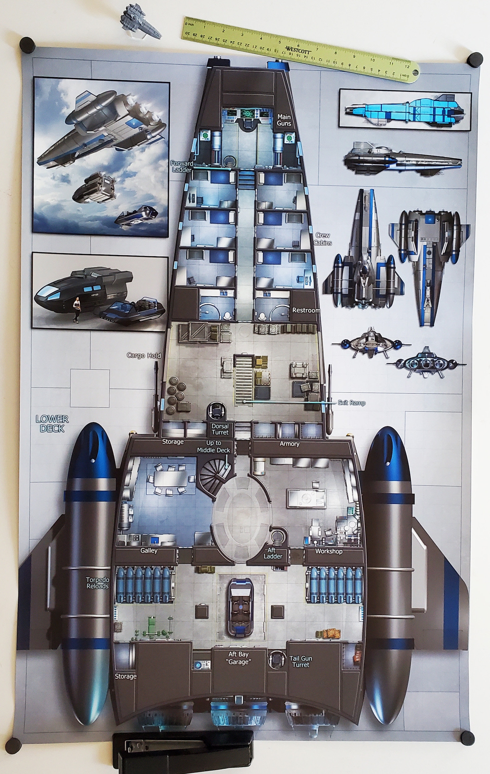 Praetorian Patrol Boat: Starship Poster Map. Deckplans for - Etsy