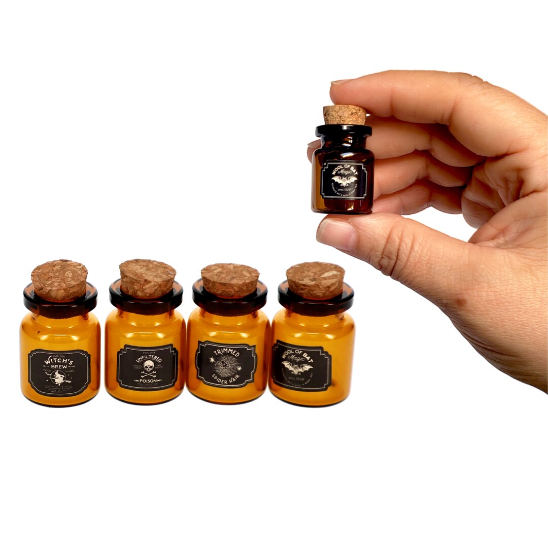 Empty Altar Potion Mini Glass Bottles With Cork Top, Witches Brew ...