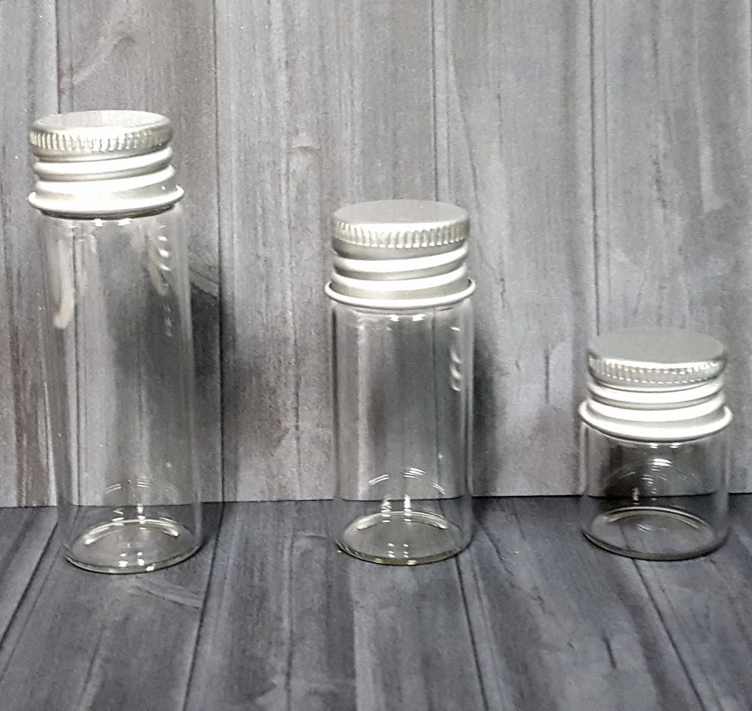 Mini Glass Jars With Aluminum Screw Caps, Small Glass Bottle With ...