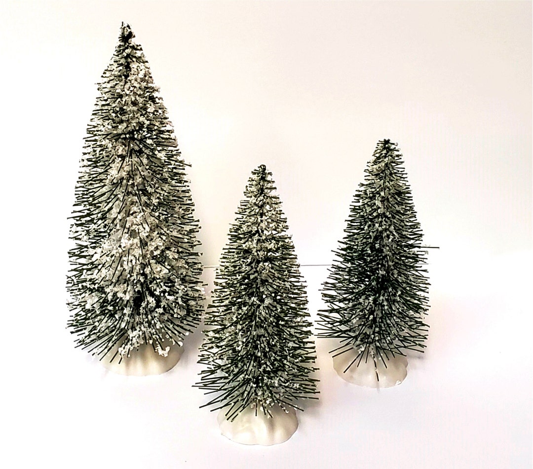 Frosted Realistic Dollhouse Tree Christmas Mini Pine Trees, 5 Inch and ...
