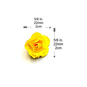 Shabby Yellow Mini Paper Roses for DIY Crafts Distressed Yellow Paper ...