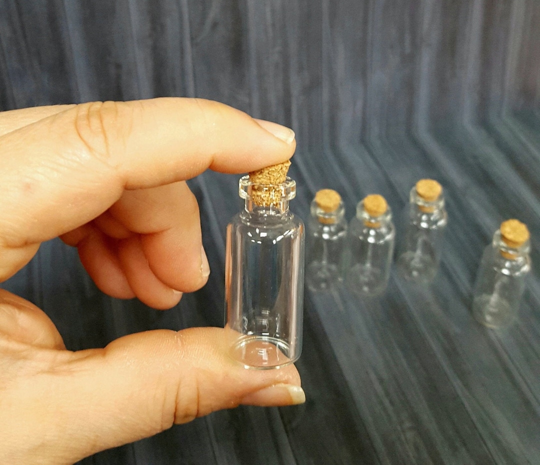 1ml 2ml 5ml 10ml Small Fillable Glass Bottles With Cork Stoppers ...