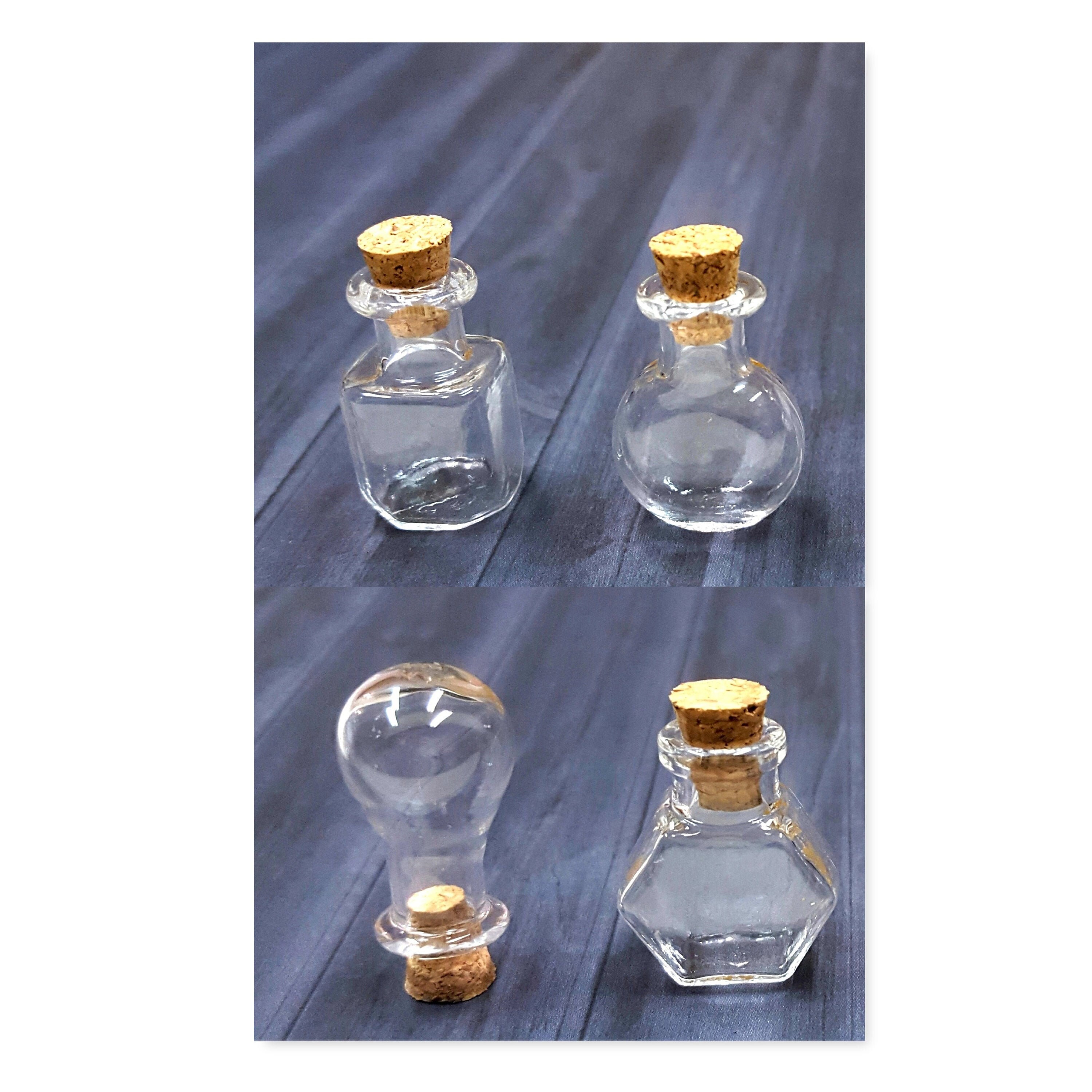 Mini Glass Bottle Shapes Glass Vials With Cork DIY Jewelry - Etsy