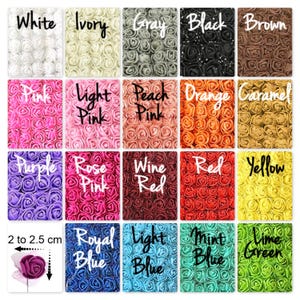 Mini Foam Roses With Wire Stem Mixed Colors Small Foam Flowers for DIY ...