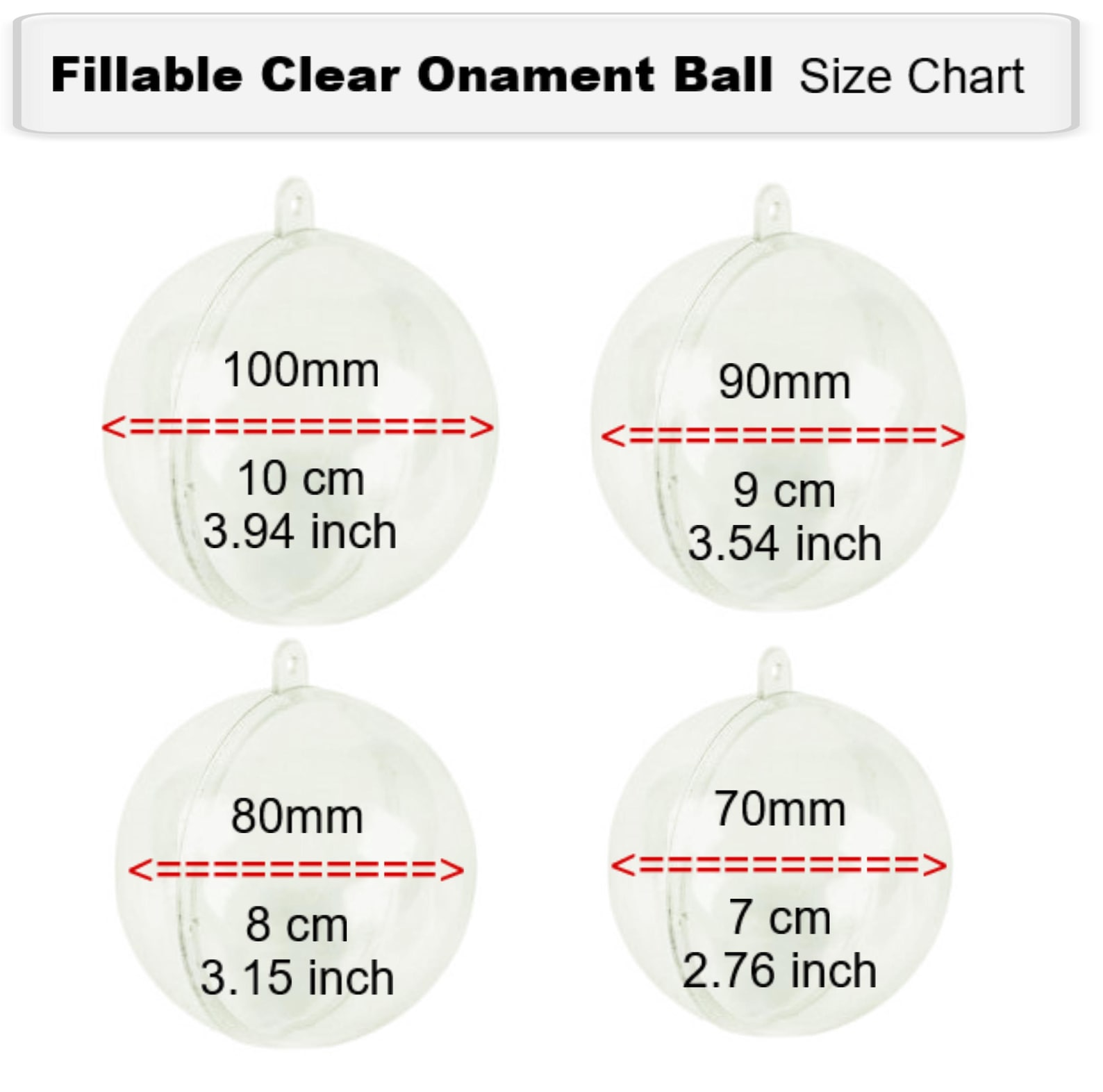 Fillable Clear Plastic Balls 2.75inch 3.5inch Transparent Hanging ...