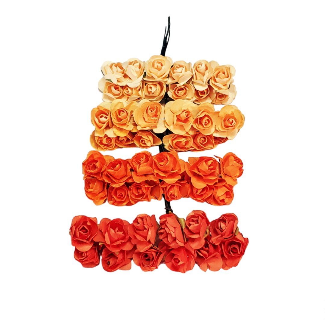 Distressed Orange Shabby Paper Roses for DIY Crafts Orange Paper Flower ...