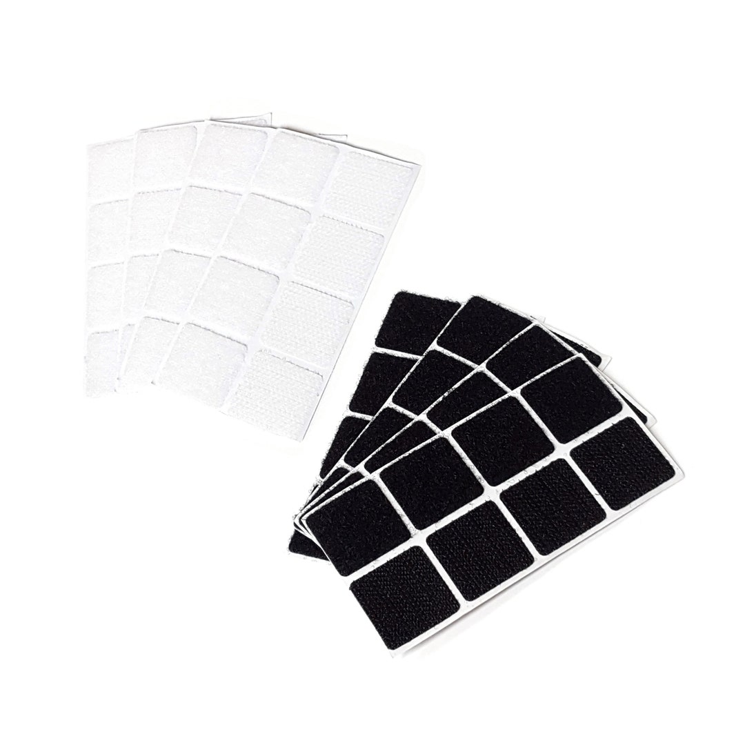 Hook and Loop Adhesive Squares Stick-on Fastener Patches Self-adhesive ...