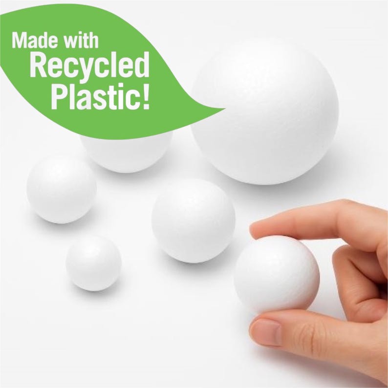 White Styrofoam Crafting Balls 1.5in, 2in, 2.5in Textured Foam Balls ...