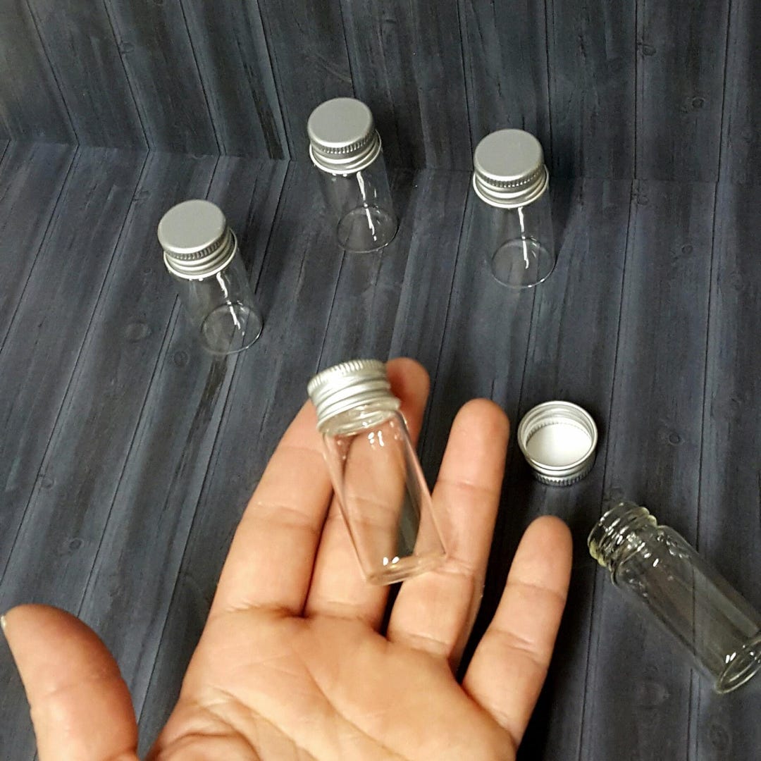 Small Glass Jars With Screw on Lids 10ml Mini Glass Containers With ...