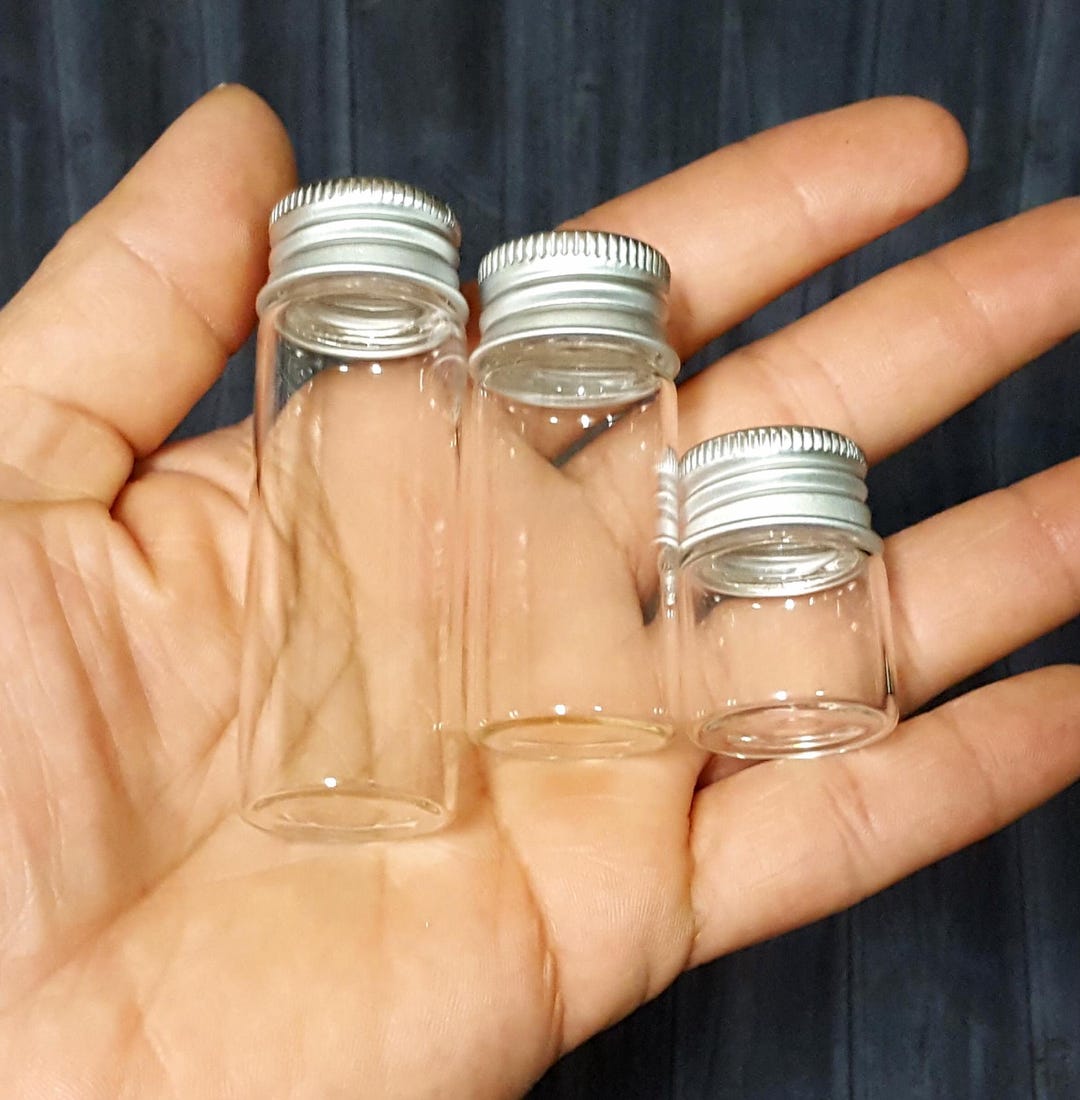 Small Glass Bottles With Lids, Mini Glass Jars With Screw on Lids ...