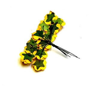 Shabby Yellow Mini Paper Roses for DIY Crafts Distressed Yellow Paper ...