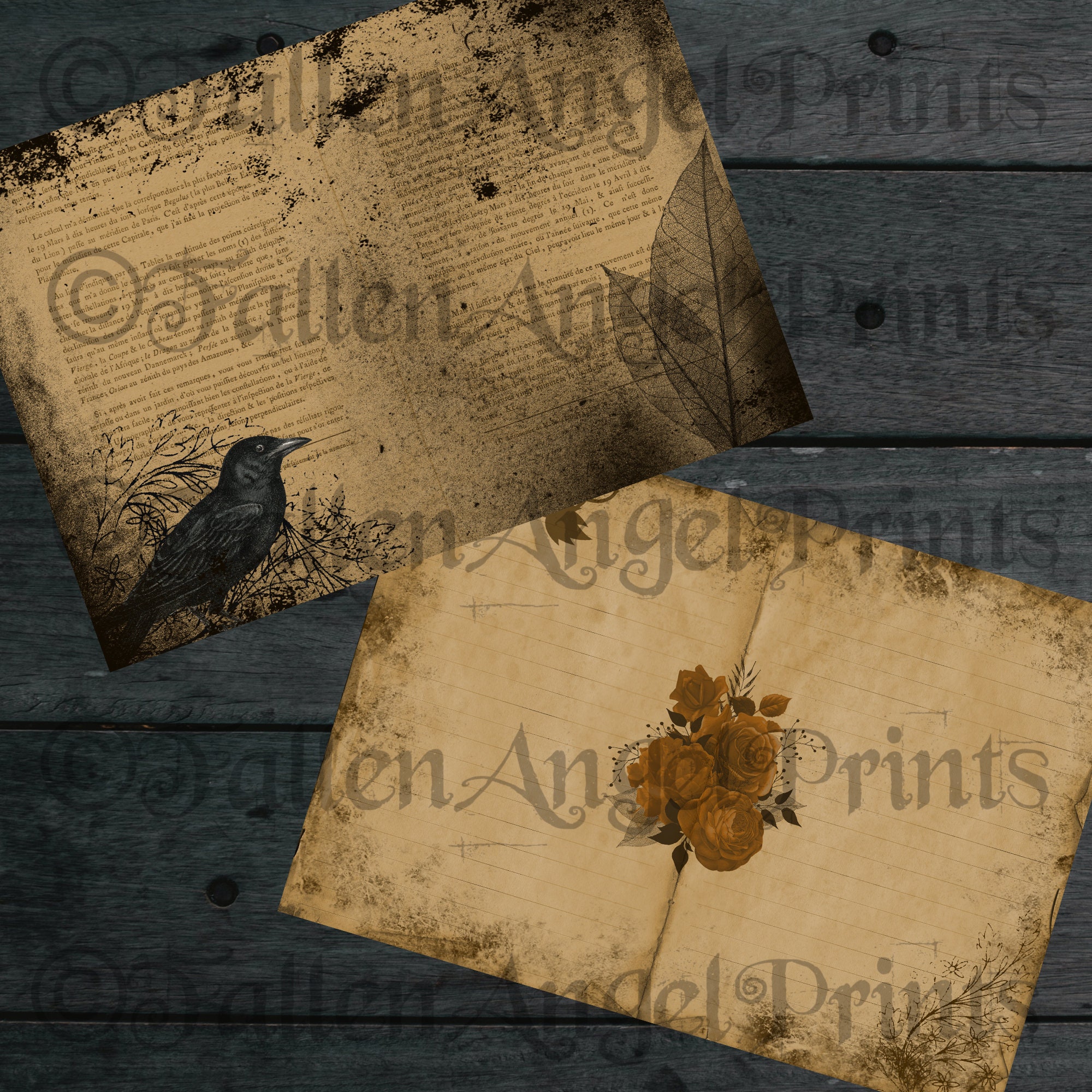 Sepia Gothic Digital Junk Journal Pages | Etsy