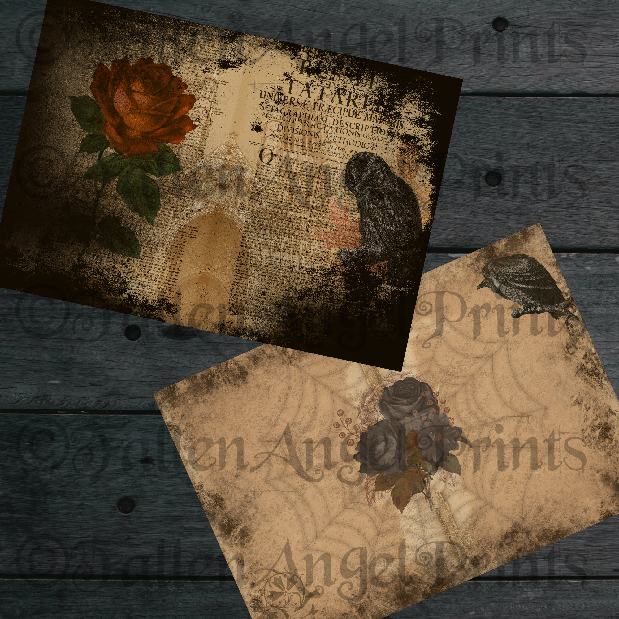 Sepia Gothic Digital Junk Journal Pages | Etsy