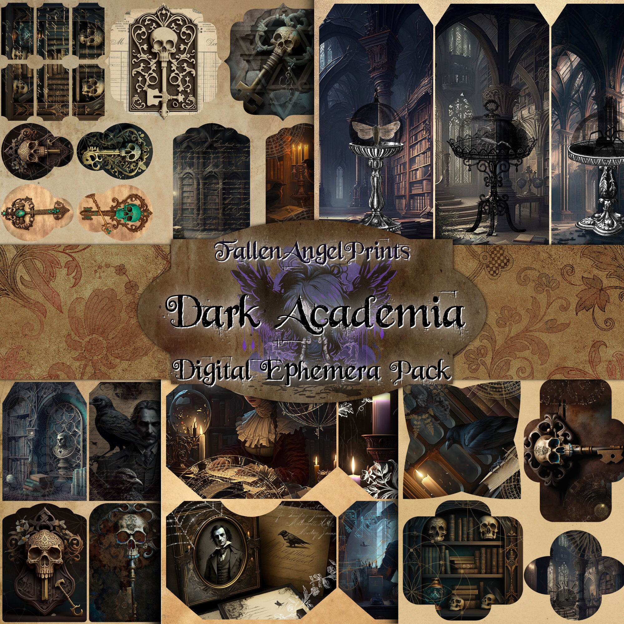 Dark Academia Ephemera Kit, Scrapbooking, Junk Journal - Etsy
