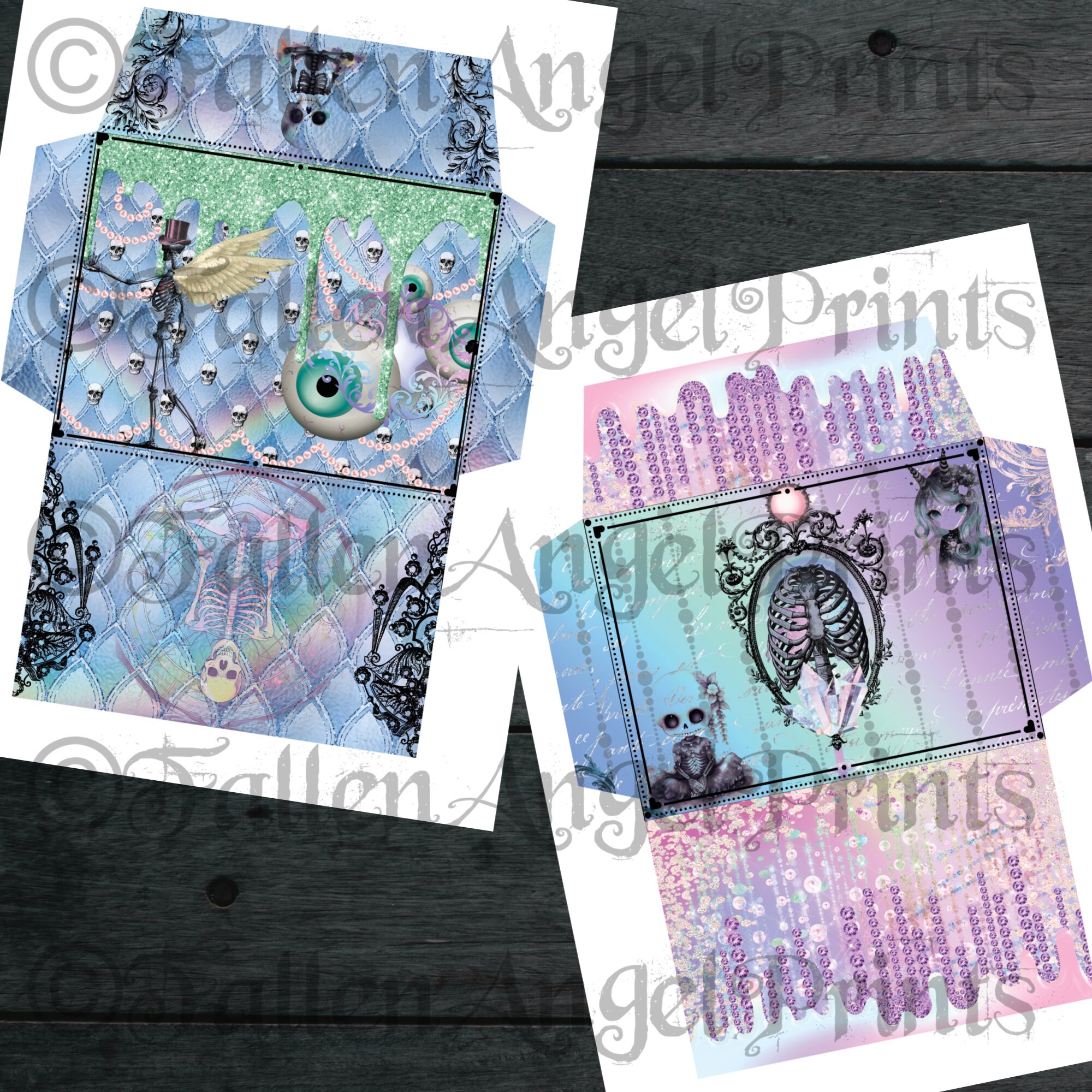 Pastel Goth Envelope Add-on Kit, Junk Journal, Ephemera - Etsy
