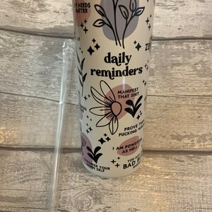 Sweary Affirmations Skinny Tumbler 20oz/self Love Cup/empowerment Cup ...