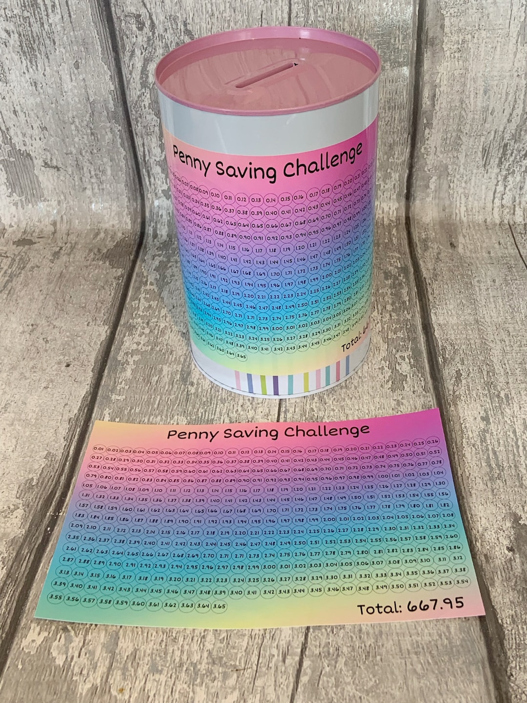 Rainbow Penny Saving Challenge Sticker/savings Challlenge/penny Savings ...