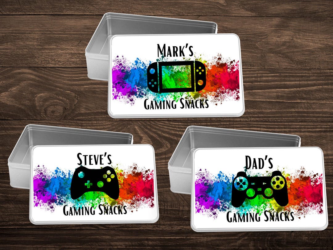 Personalised Gaming Snack Tin - Gamer Gift - Etsy UK