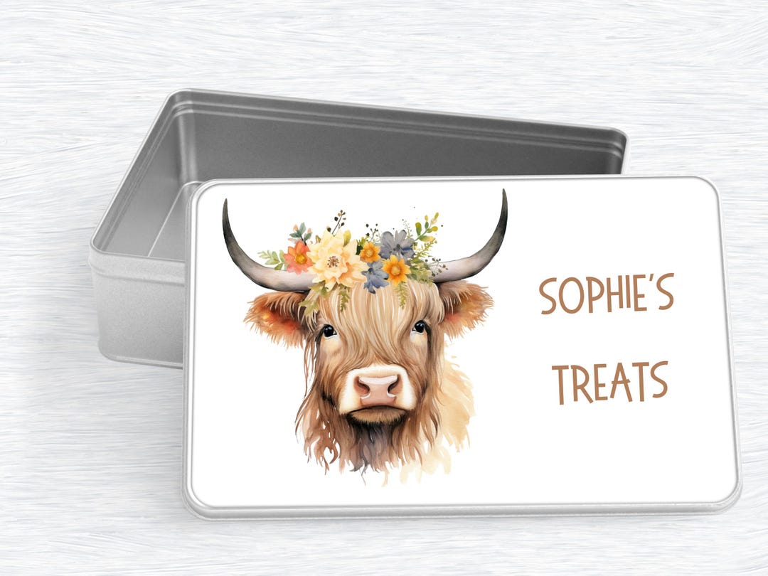 Personalised Highland Cow Storage Tin/cow Gifts/highland Cow Gift/gifts ...