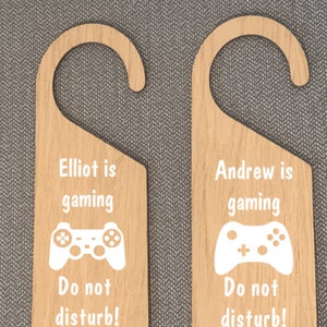 Personalised Gamer Door Hanger- Gaming Door Sign/childrens Door Haner ...