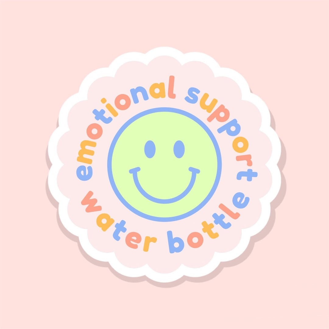 Emotional Support Water Bottle Sticker | Waterproof Matte Vinyl Decal ...