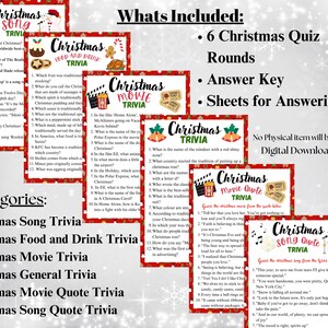 Printable Christmas Quiz Sheets, Christmas Trivia, Printable Christmas ...