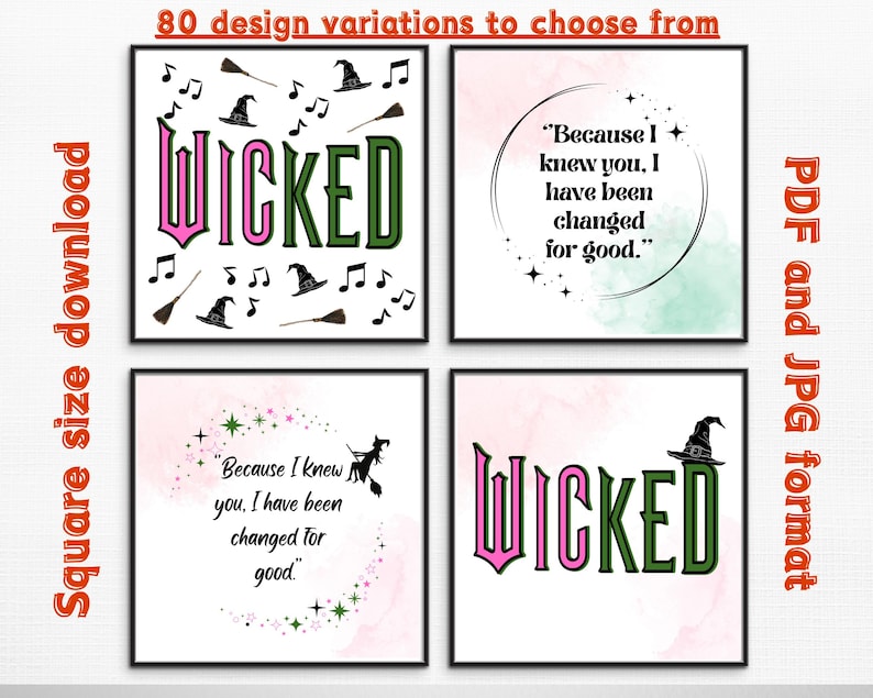Wicked Inspired Quote Art Print: "because I Knew You" (digital Download ...