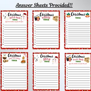 Printable Christmas Quiz Sheets, Christmas Trivia, Printable Christmas ...