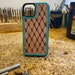 IPhone 13 Tooled Phonecase Teal Basket Quilt - Etsy