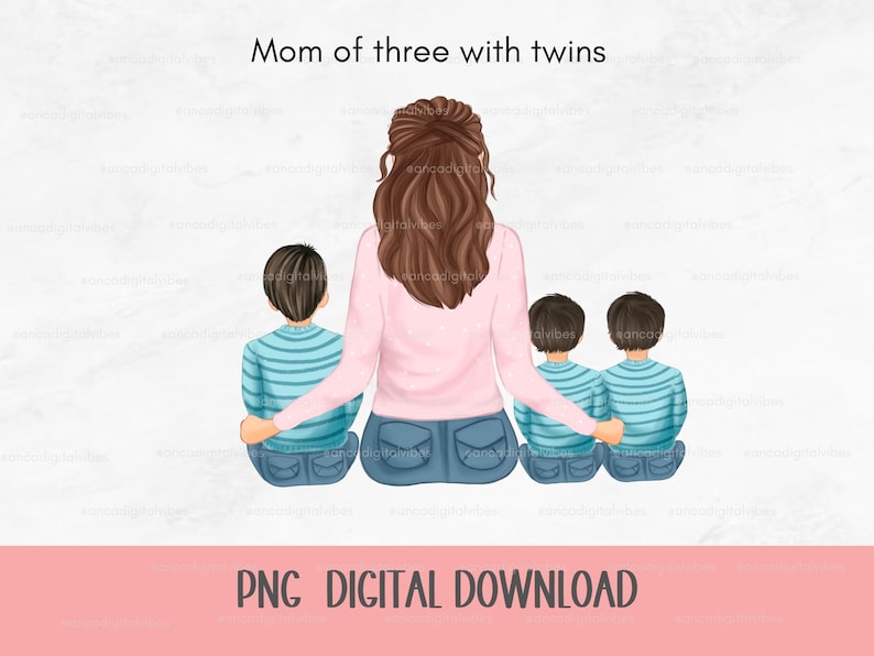 Mom of 3 Boys Mom of Twins -3 Boys Mama-mothers Day Gift- Mom of Boys ...