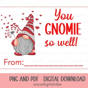 Gnome Printable Valentine Cards, Printable Valentine Card, My Favorite ...