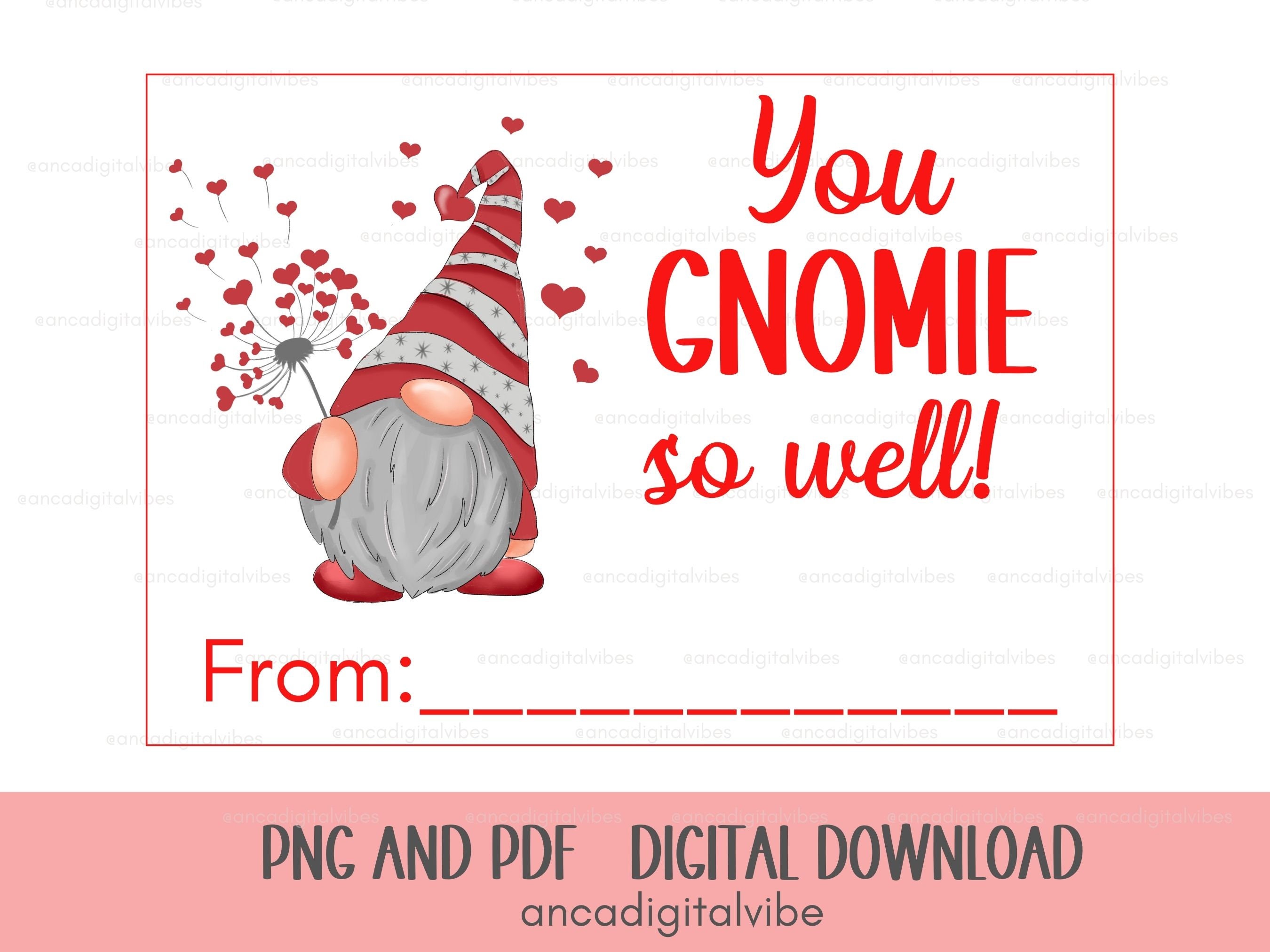 Gnome Printable Valentine Cards, Printable Valentine Card, My Favorite ...