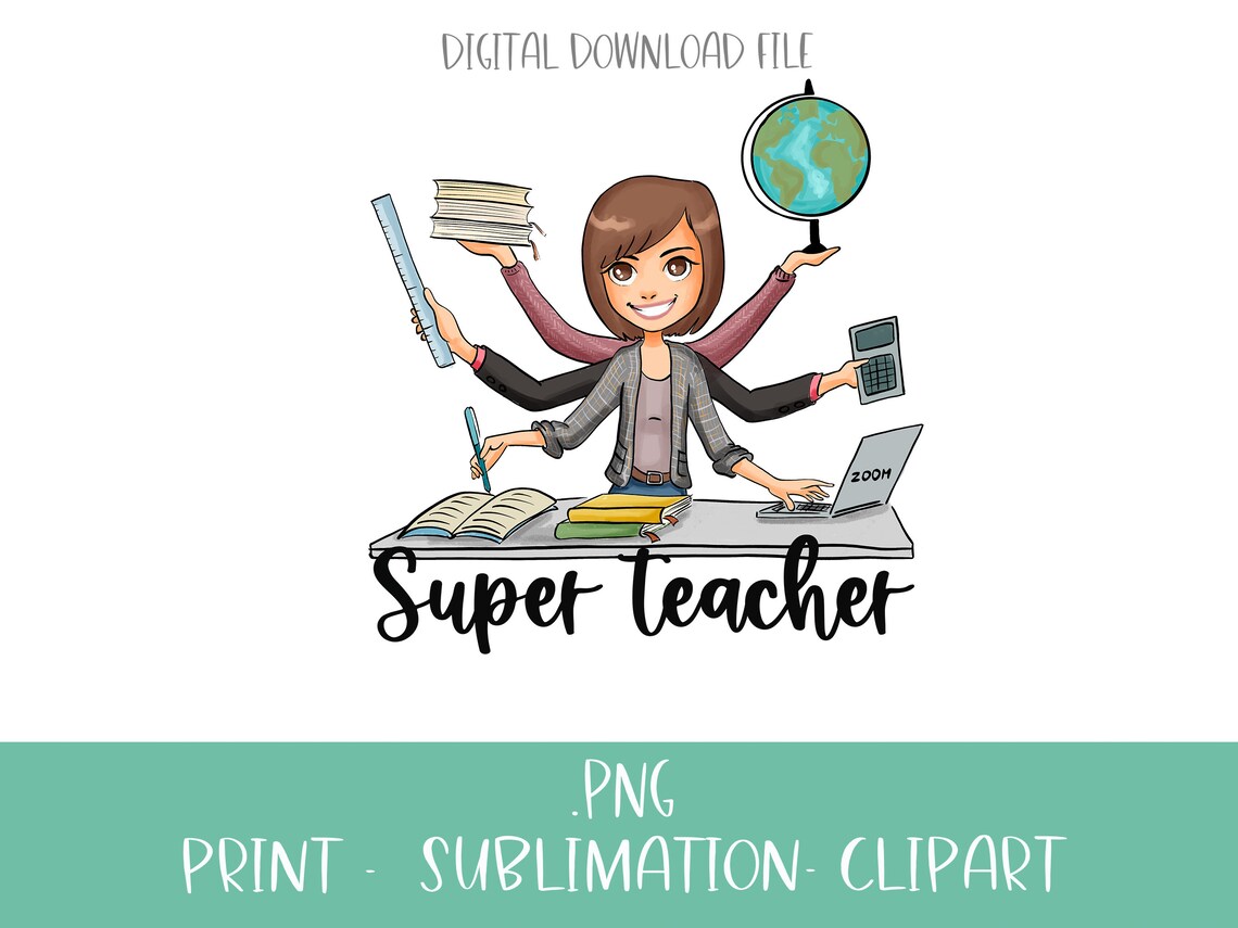 Teacher Multitasking Sublimation Design-super - Etsy