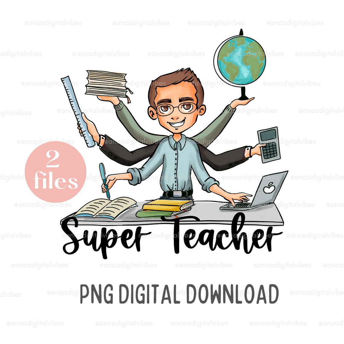 Super Teacher Multitasking Sublimation Design-super Teacher-sublimation ...