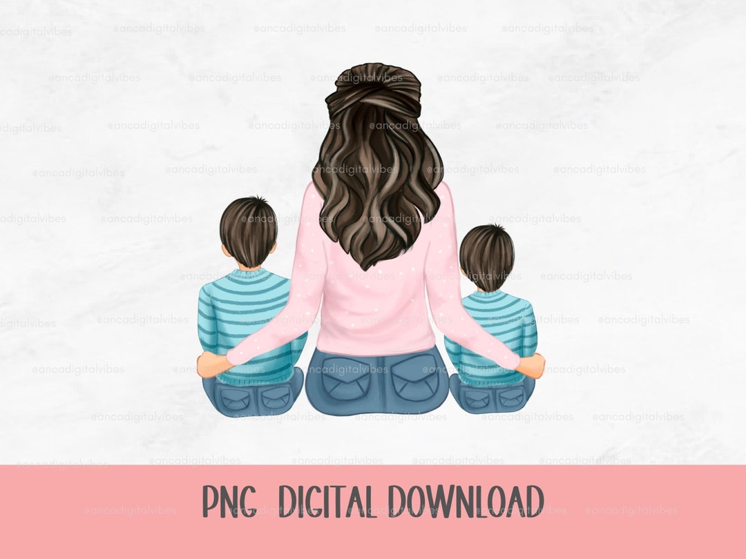 Mom of 2 Boys-boy Mama-mothers Day Gift- Mom of Boy-mama Clipart- Boys ...
