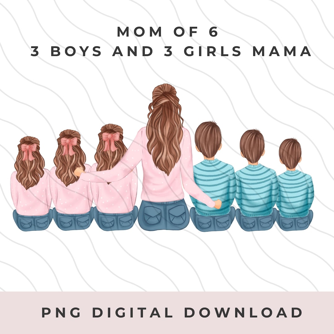 Mom of 6 With 3 Boys and 3 Girls Mama-mothers Day Gift- Single Mom ...