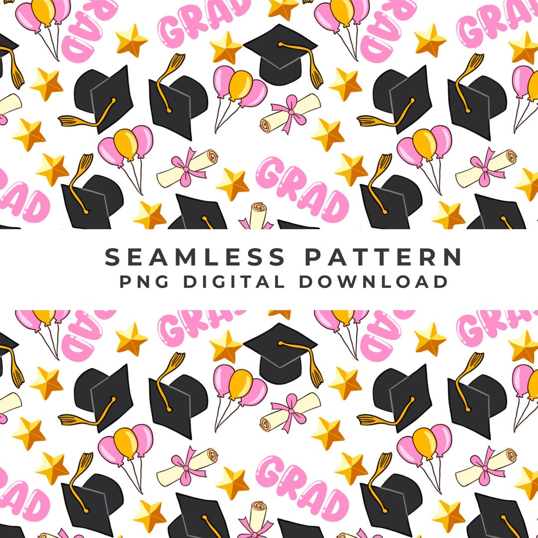 Pink Graduation Seamless PNG, Graduation Cap, Hat, Graduation Png, Pink ...
