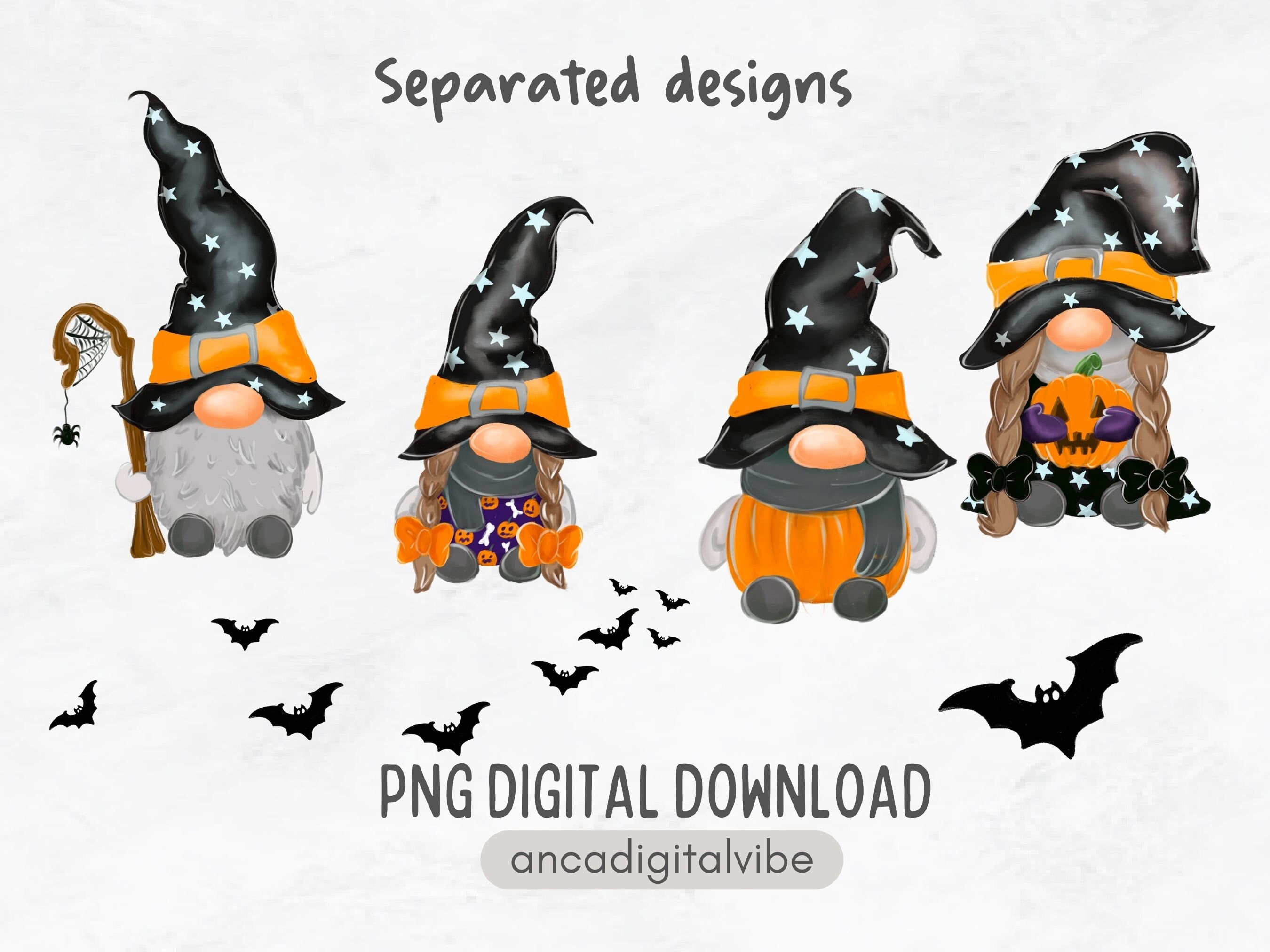 Spooky Gnome Bundle Png Halloween Gnome Halloween Ffamily - Etsy