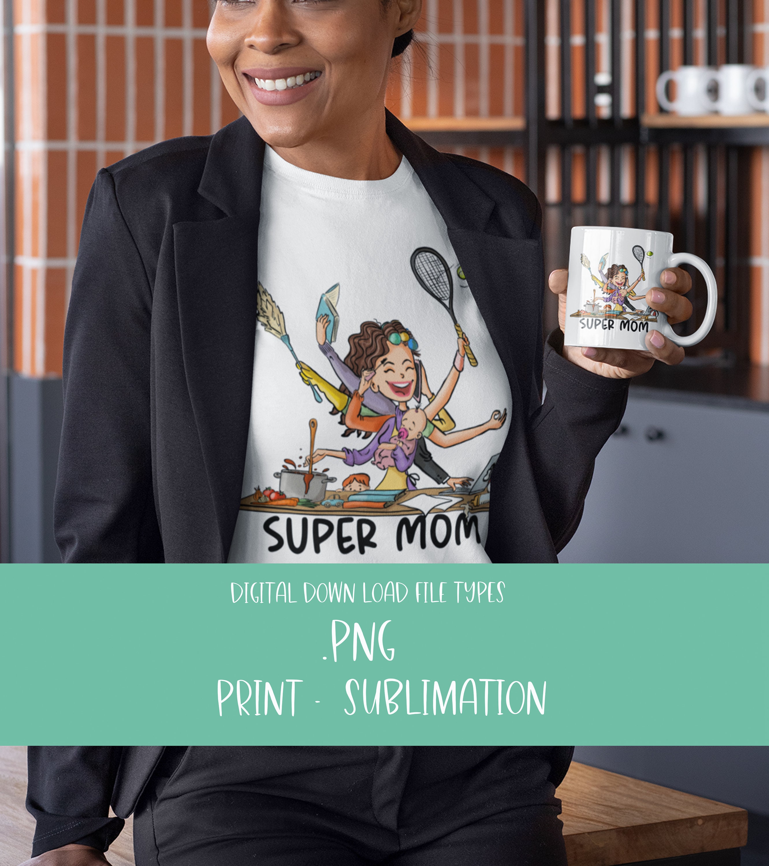 Mama Multitasking Clipart-super Mom-gift for Mum-sublimation Designs ...