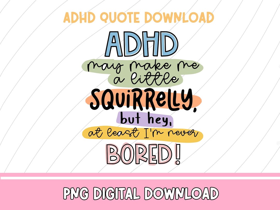 ADHD PNG Design for Stickers, Mug and T Shirt Making, Heat Transfers - Etsy
