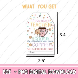 Valentine Teacher Gift Tags, Teacher Appreciation Printable , DIY ...