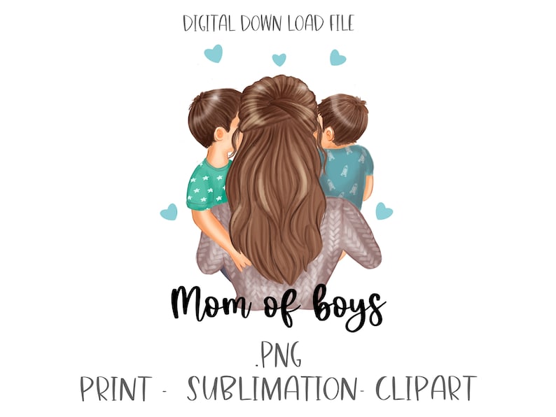 Mom of Boys-boy Mama-mothers Day Gift- Mom of Boy-mama Clipart- Boys ...