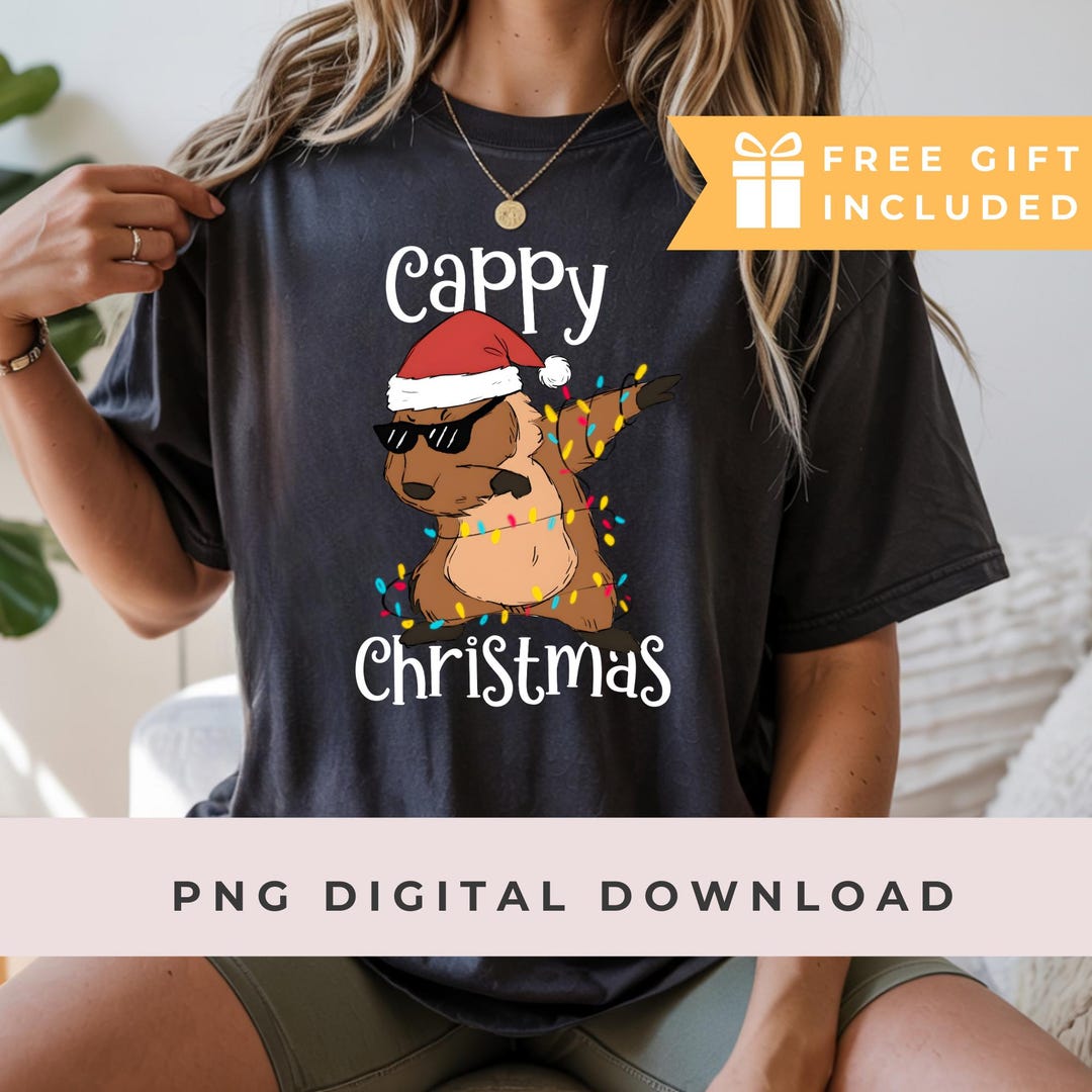 Cappy Christmas PNG Capybara Christmas Sweatshirt Clipart, Funny ...
