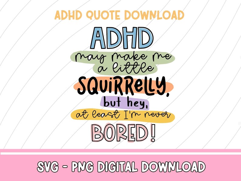 ADHD PNG Design for Stickers Mug and T Shirt Making Heat - Etsy